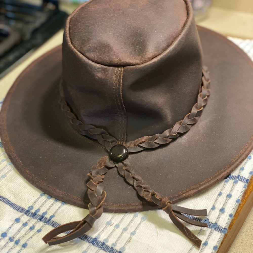 Australian Style Leather Shapeable Brim Braided Leath… - Gem